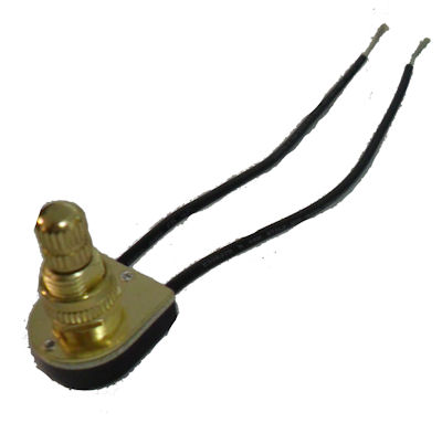 BRASS SINGLE POLE ROTARY SWITCH 3/8", Texas Lamp Parts